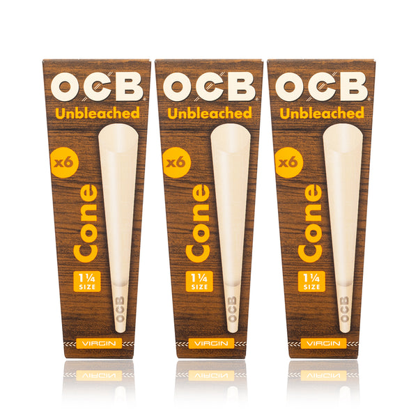 JOB - Virgin Unbleached 1-1/4 Pre-Rolled Cones 6Pk - HEMPER